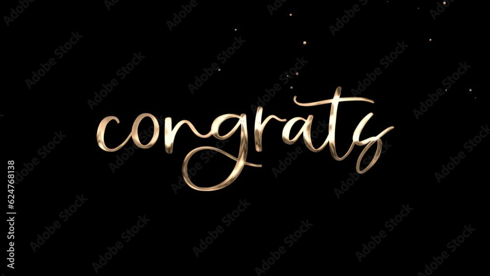 Congrats Handwritten Animated Text in Gold Color. Congrats suitable for ...
