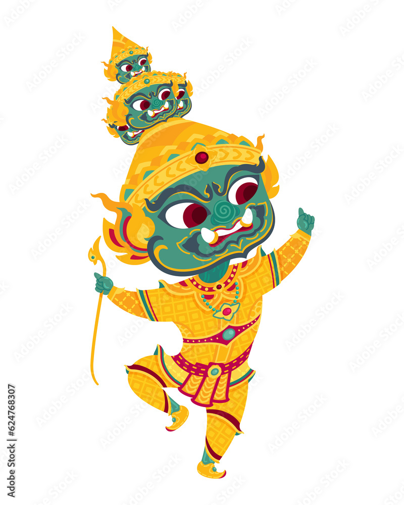 yak : thai traditional giant character design cultural art khon ...