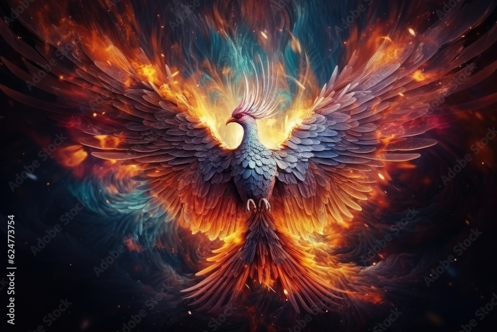 Poster Phoenix is flying burning with fire – Wall Art | UkPosters