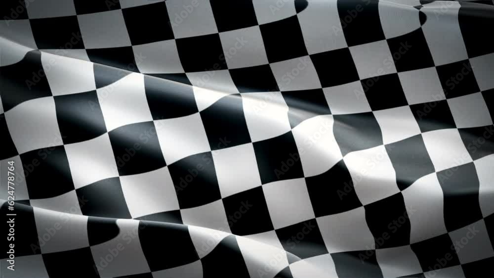Checkered flag waving animation closeup Stock Video | Adobe Stock