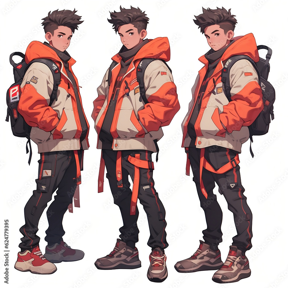 concept art of a full length architecture student. manga style Stock ...