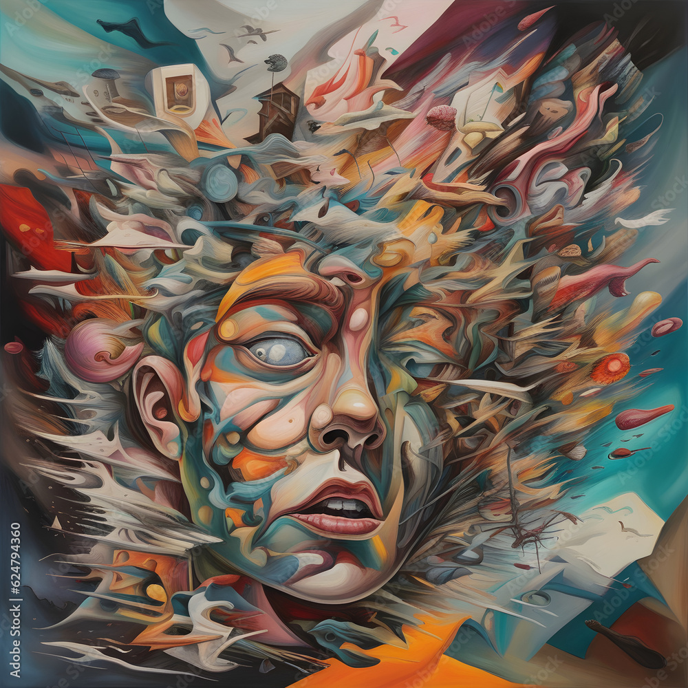 8k surreal artwork that visually and fragmented nature of a troubled ...