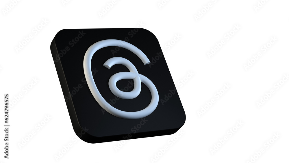 Threads. Logo Threads by Meta. Editorial image. 3d render, png image ...