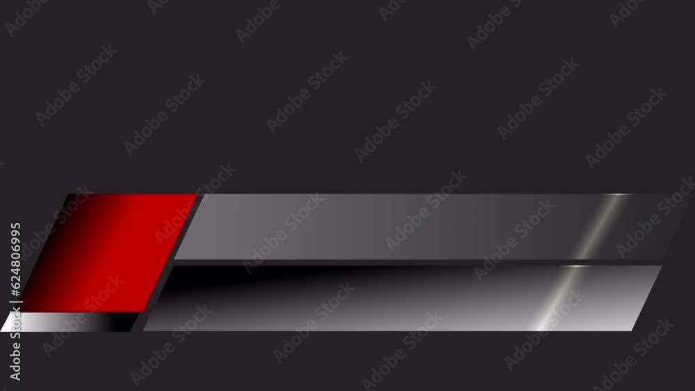 Classic white, black and red 4K UHD Lower Third with Alpha Channel: TV ...