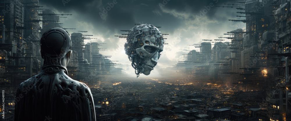 Controlled and watched. High technology dystopia, mind control ...