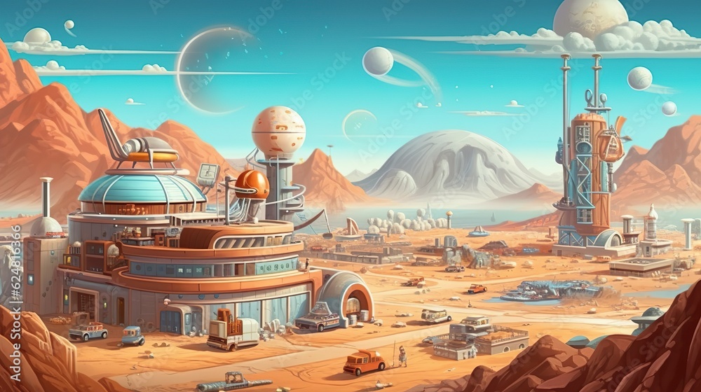 Abstract background space colonization. The wonders of space ...