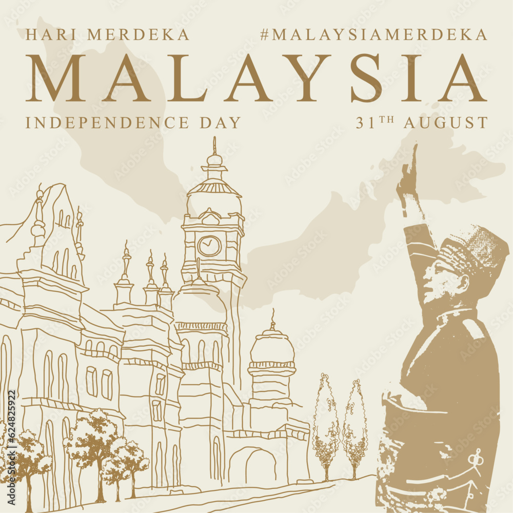 Merdeka Square (Dataran Merdeka) with Tunku Abdul Rahman, Malaysia ...