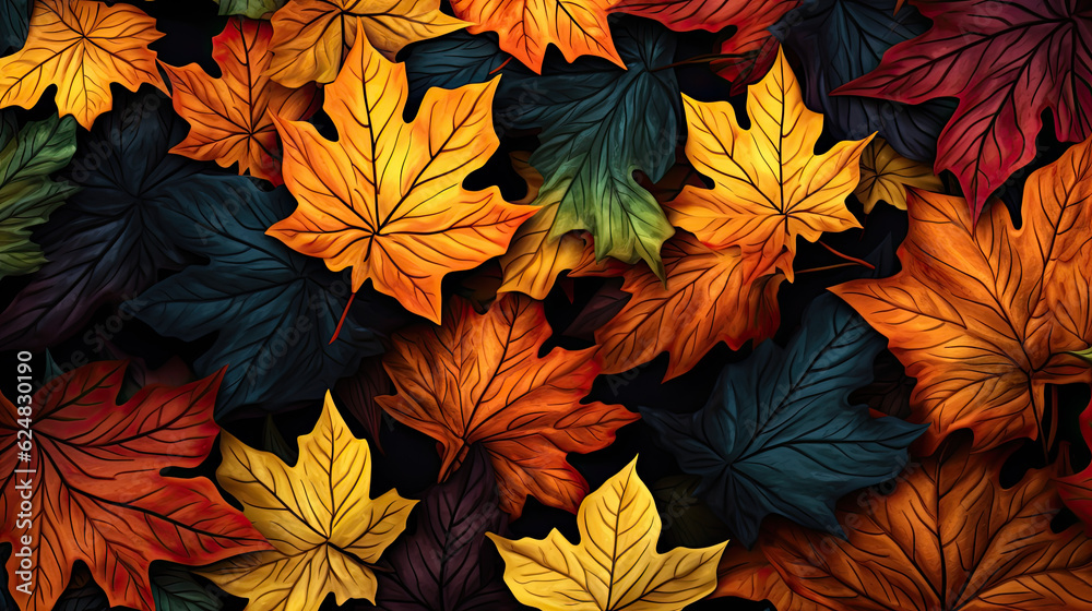 Autumn colored fall leaf texture on transparent background overlay ...