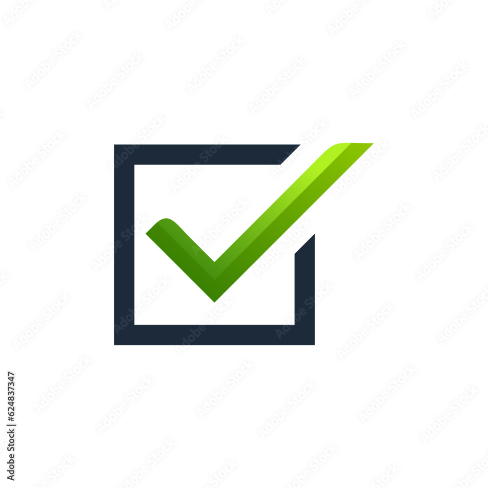 Checklist check mark check logo template Stock Vector | Adobe Stock