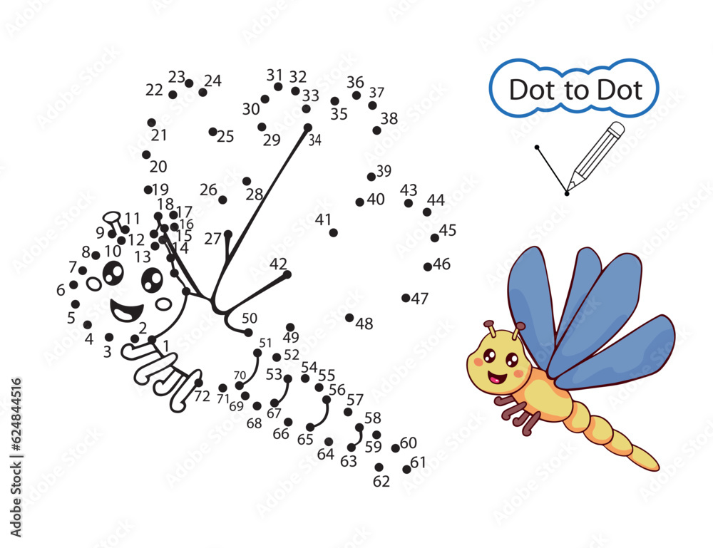 Education riddle dot to dot game. Kids activity worksheet with cartoon ...