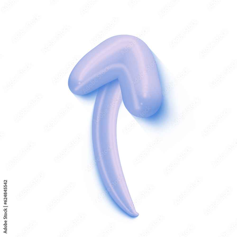 3D arrow up pointer icon minimalist style illustration. isolated ...