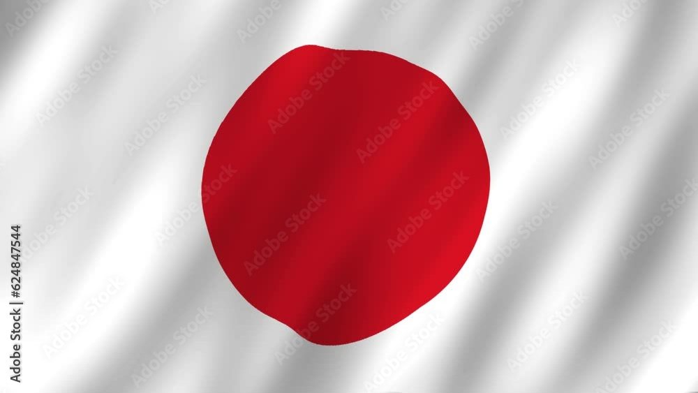 Flag of the Japan waving animation. looping National Japan flag ...