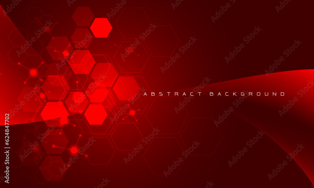 Abstract red technology hexagon curve futuristic with blank space ...