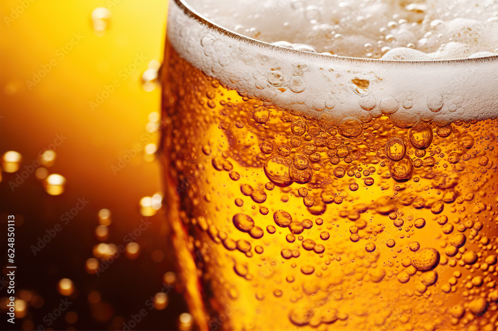 Fizz and Froth Beer Background with Bubbles and Foam Texture for ...