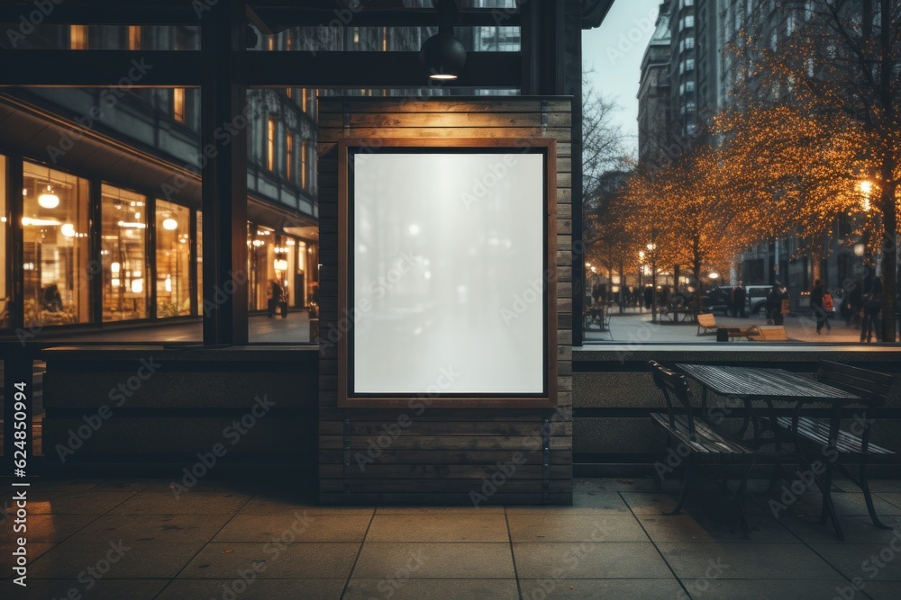 Blank digital signage screen in a public place, ideal for customization ...