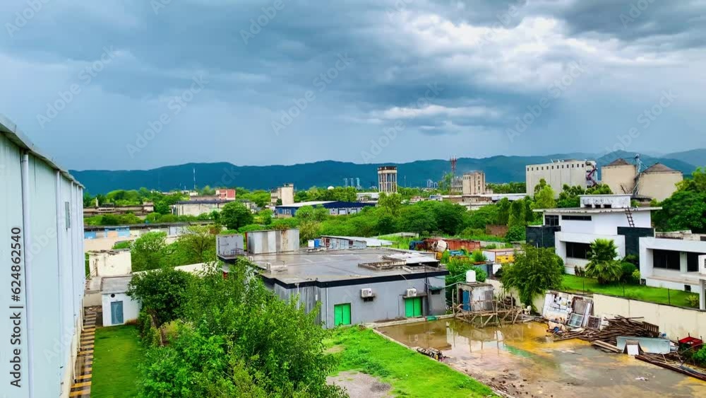 Pakistan capital Islamabad city view with urban skyline and clouds in ...