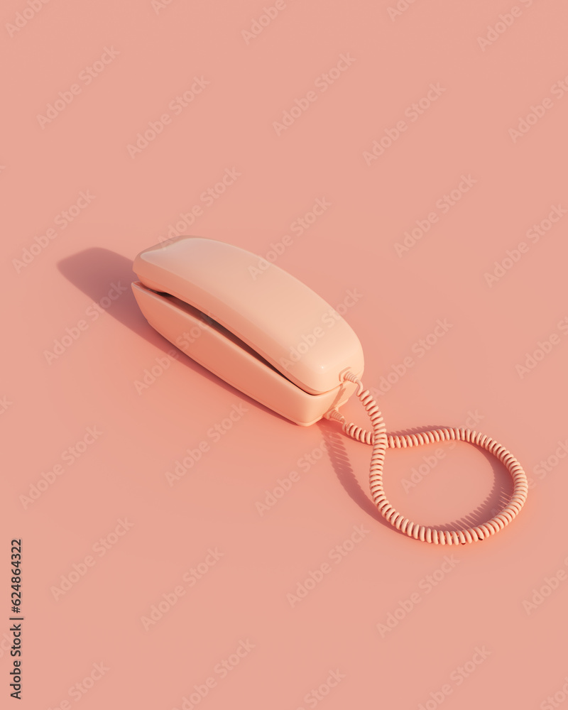 Rose pink vintage gondola telephone nostalgia 80s 90s retro kitsch ...