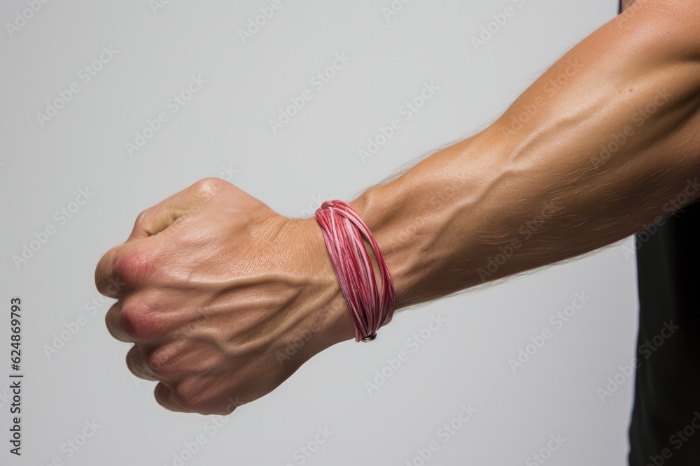 A Man's Arm With A Red String Wrapped Around It. Red String Symbolism ...