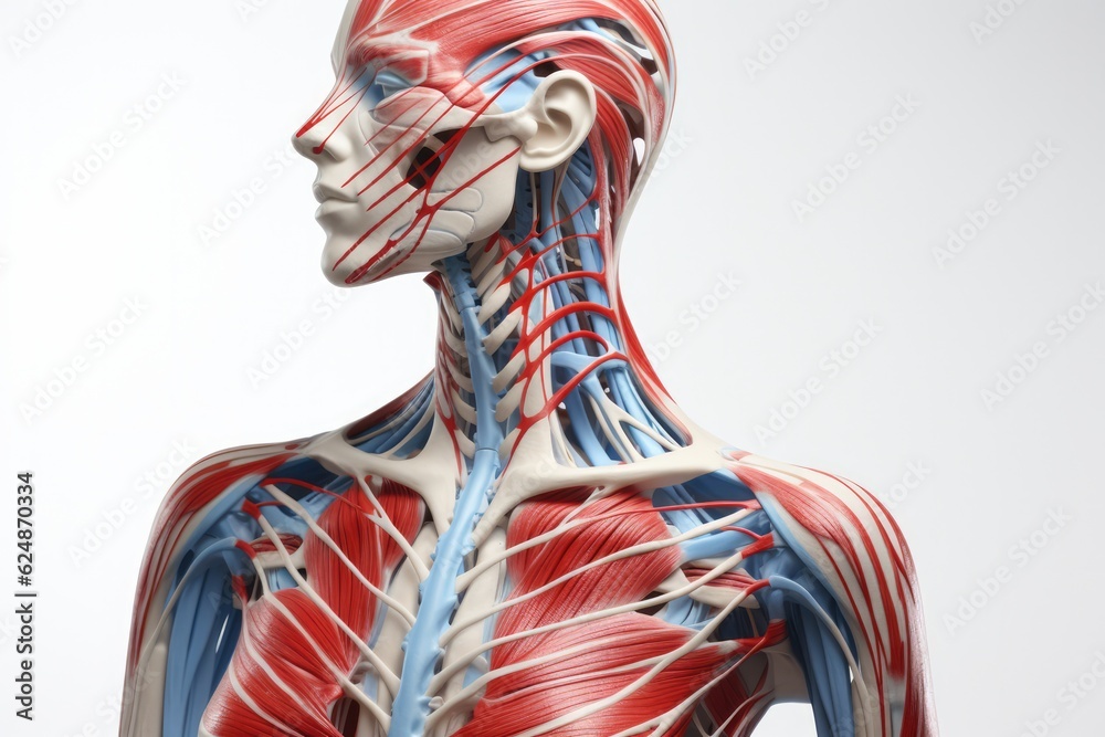 A Model Of The Back Of A Man's Head And Neck. Anatomy Of The Neck ...