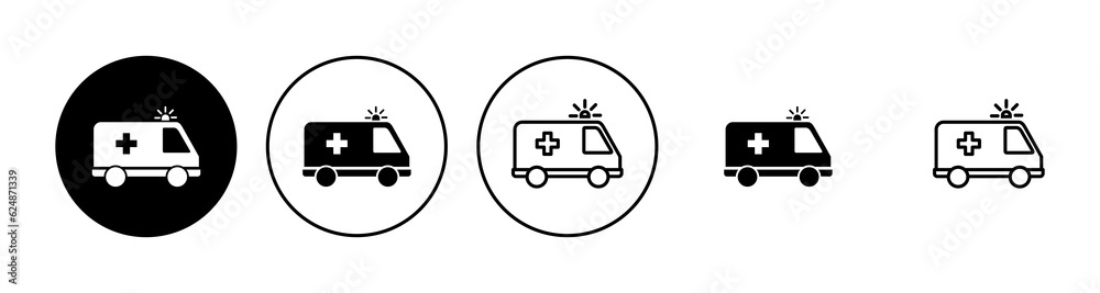 Ambulance icon set. ambulance truck icon vector. ambulance car Stock ...