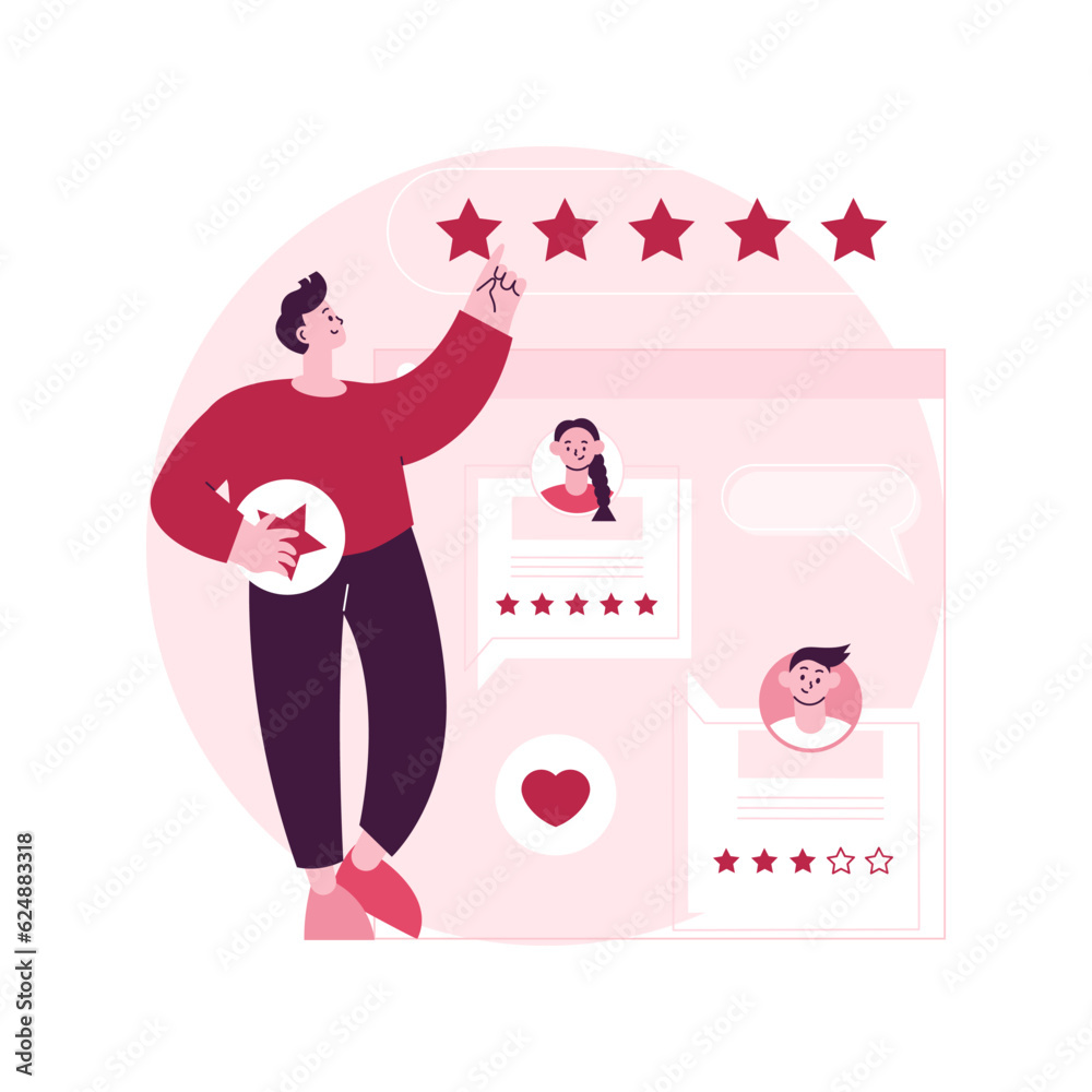 Customer feedback abstract concept vector illustration. Consumer rating, customer relationship ...