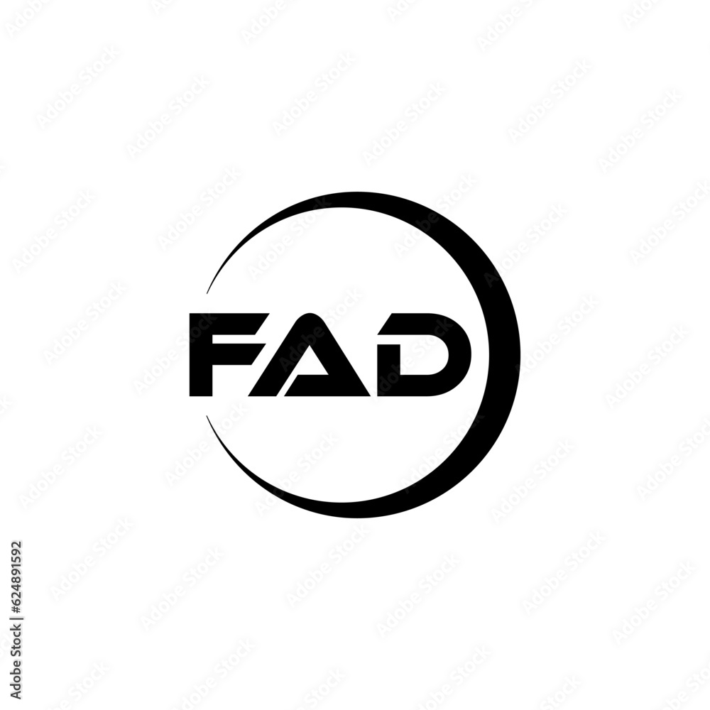 FAD letter logo design with white background in illustrator, cube logo ...