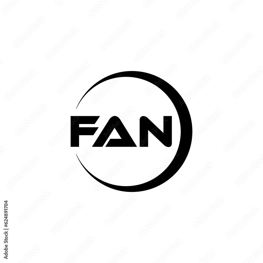 FAN letter logo design with white background in illustrator, cube logo ...