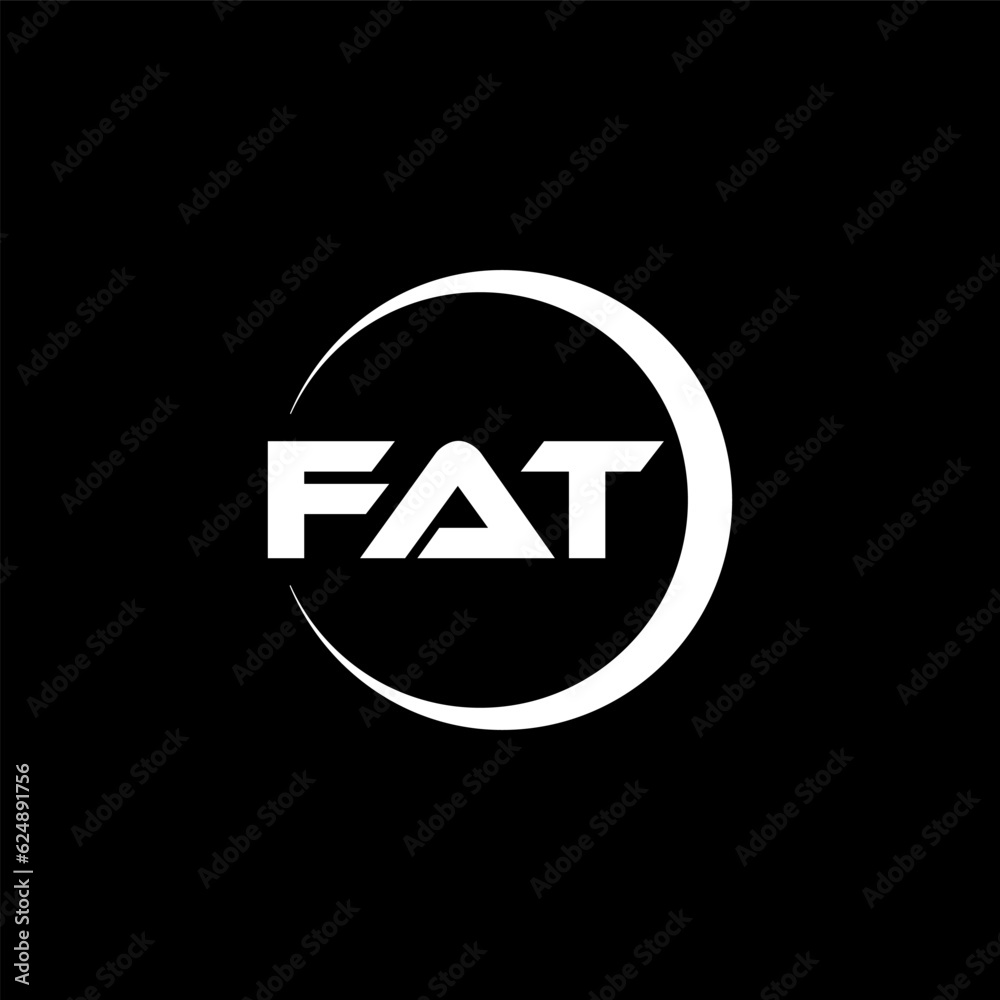 FAT letter logo design with black background in illustrator, cube logo ...