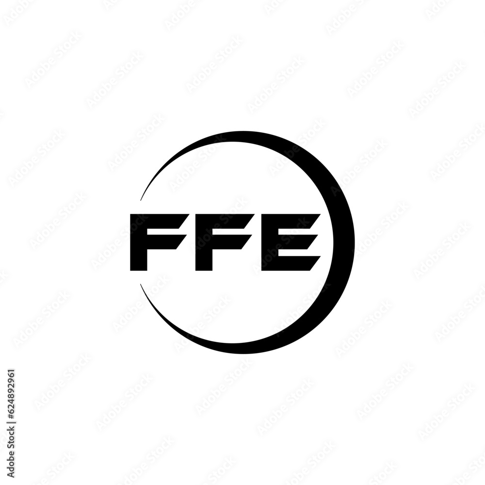 FFE letter logo design with white background in illustrator, cube logo ...