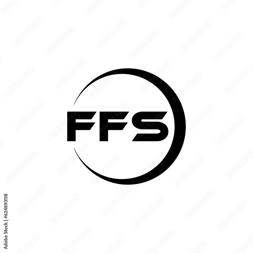 FFS letter logo design with white background in illustrator, cube logo ...