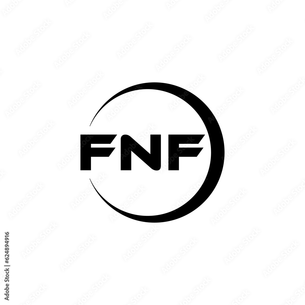 FNF letter logo design with white background in illustrator, cube logo ...