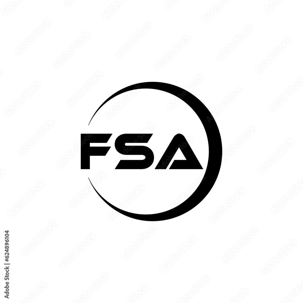FSA letter logo design with white background in illustrator, cube logo ...