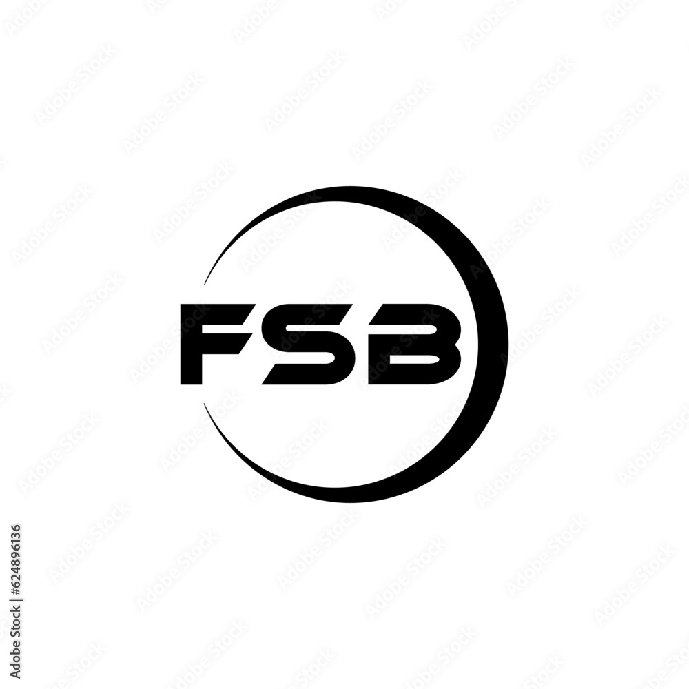 FSB letter logo design with white background in illustrator, cube logo ...