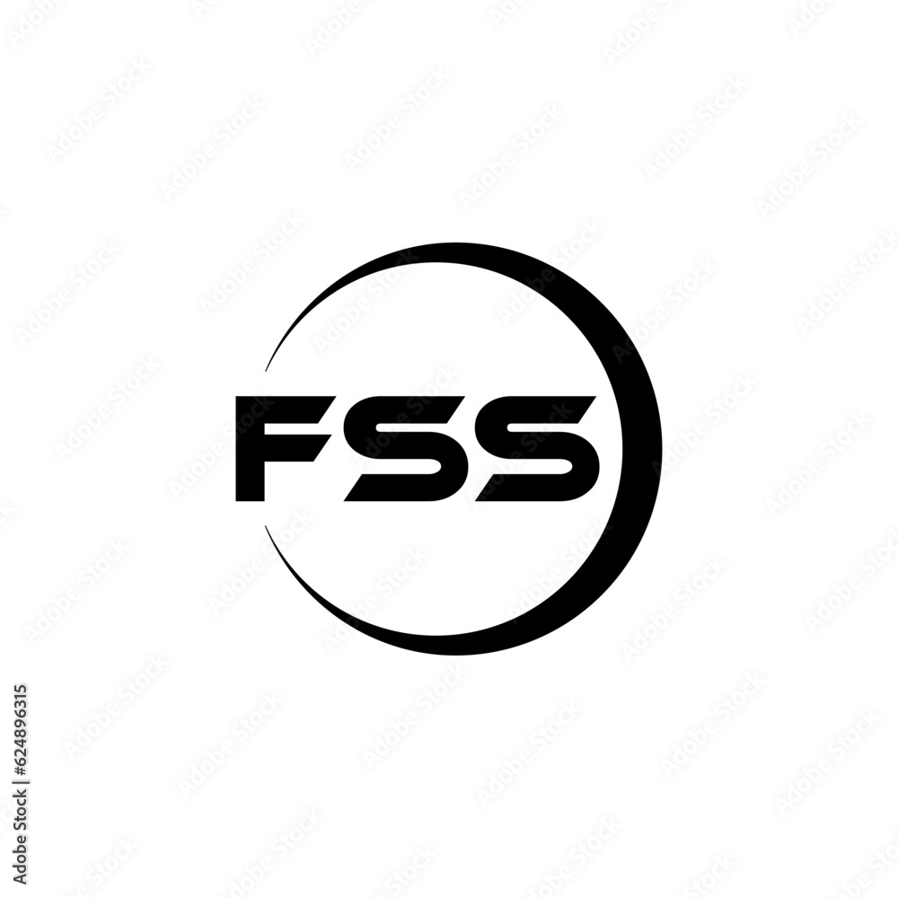 FSS letter logo design with white background in illustrator, cube logo ...