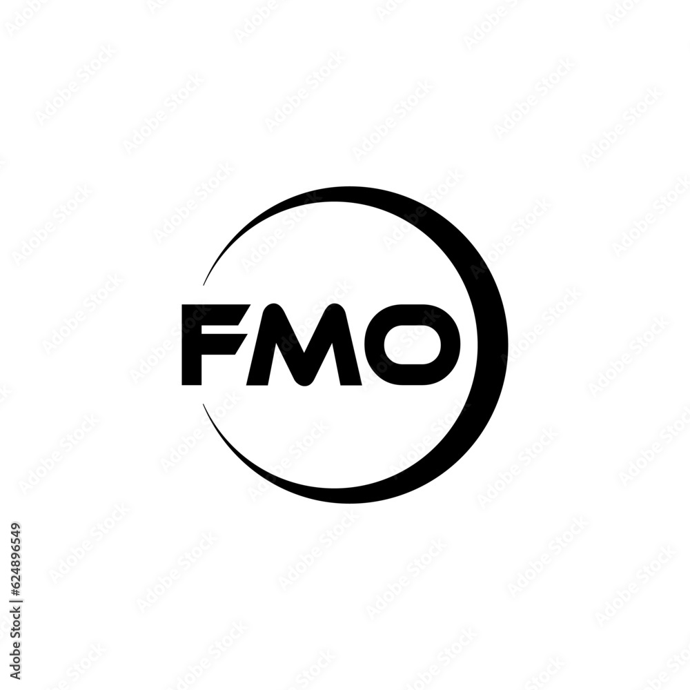 FMO letter logo design with white background in illustrator, cube logo ...