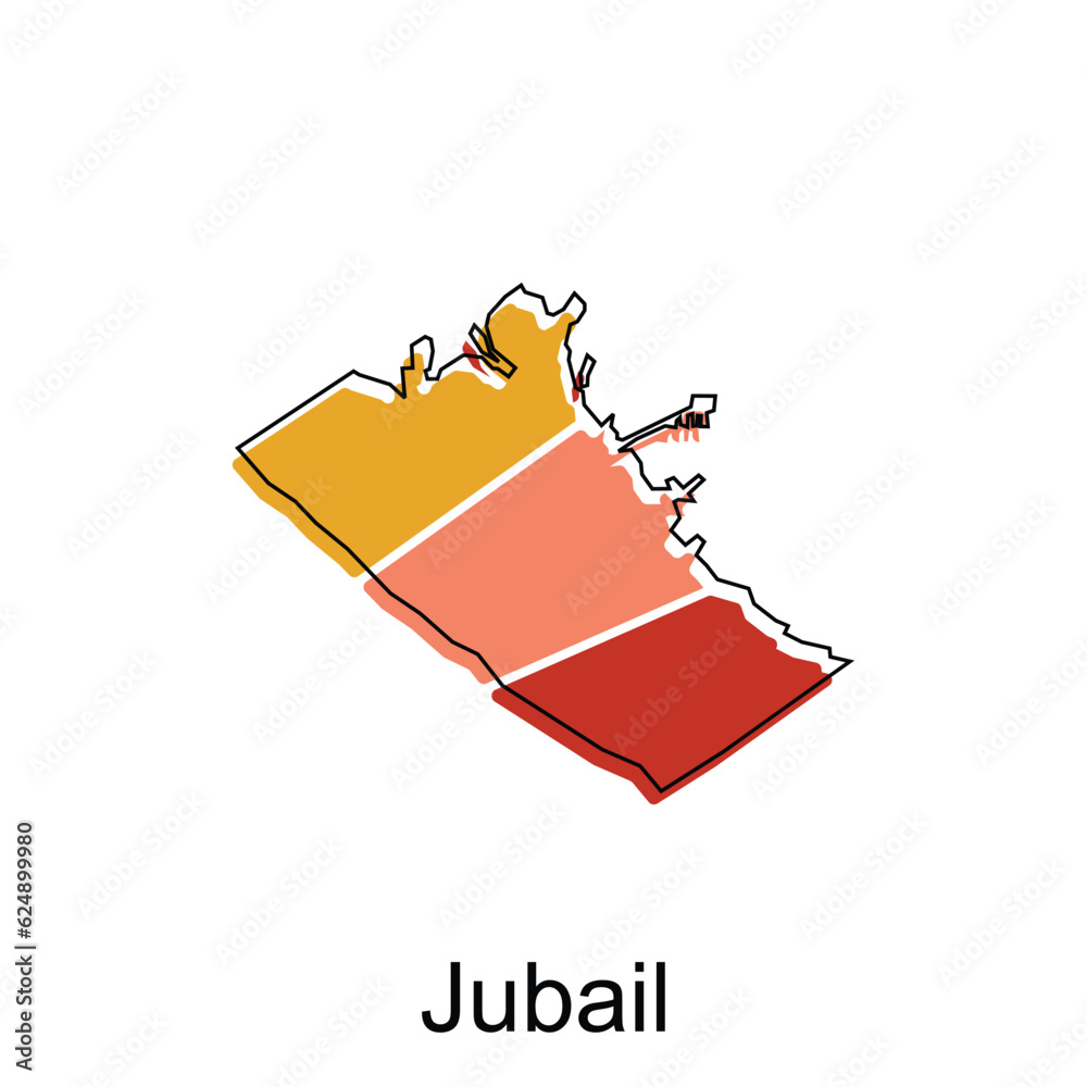 Map of Jubail design template, World Map International vector template ...