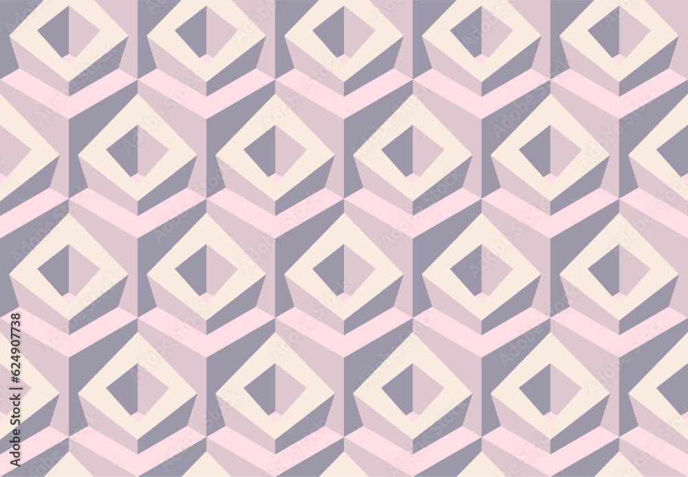 Seamless vector 3D pattern with optical illusions. Cubes. Op Art ...
