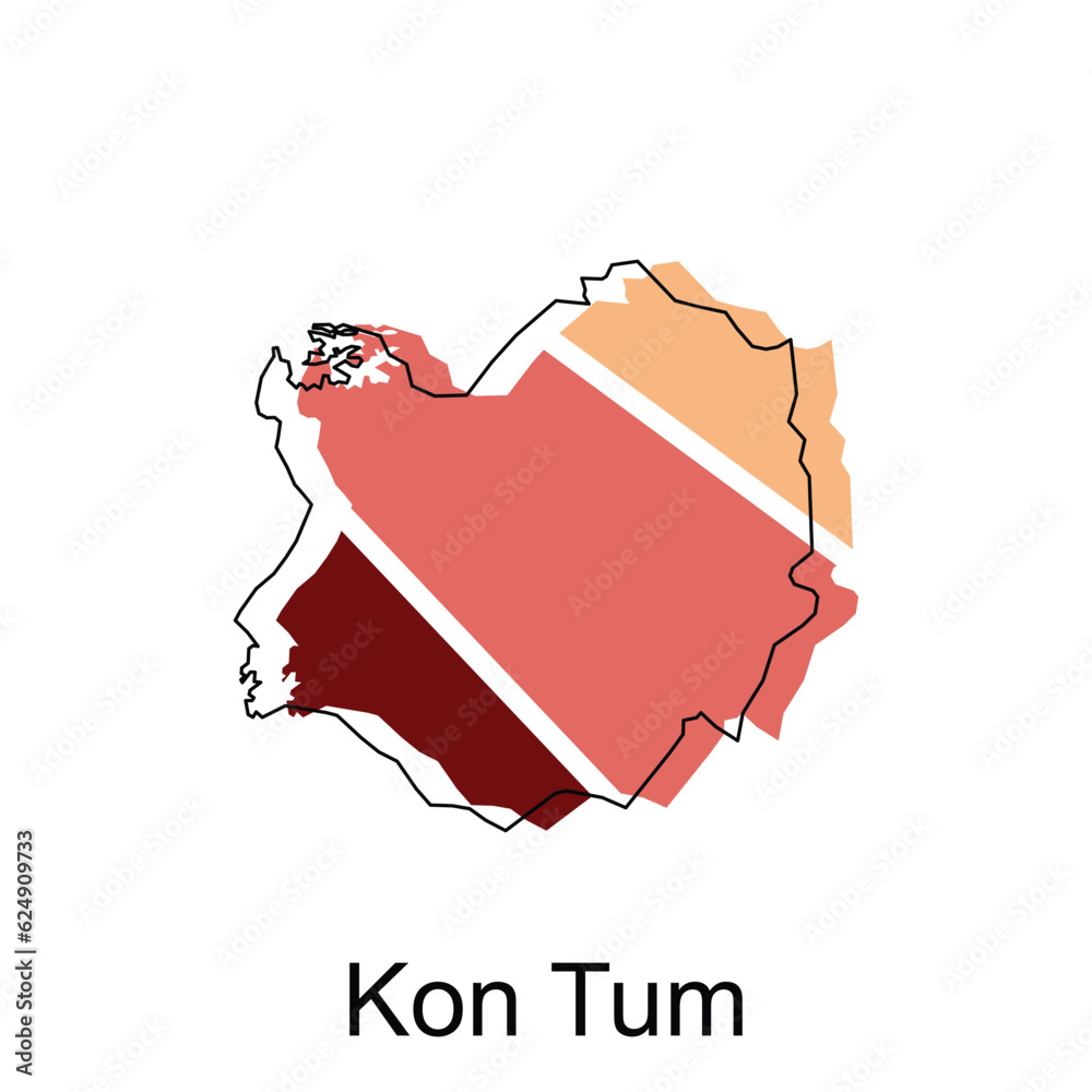 Map of Kon Tum vector design template, World Map International vector ...