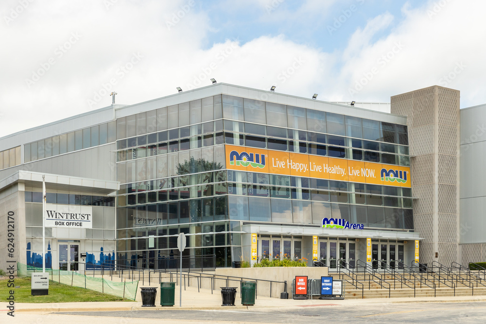 Hoffman Estates, IL, USA - July 13, 2023: Exterior of the NOW Arena ...