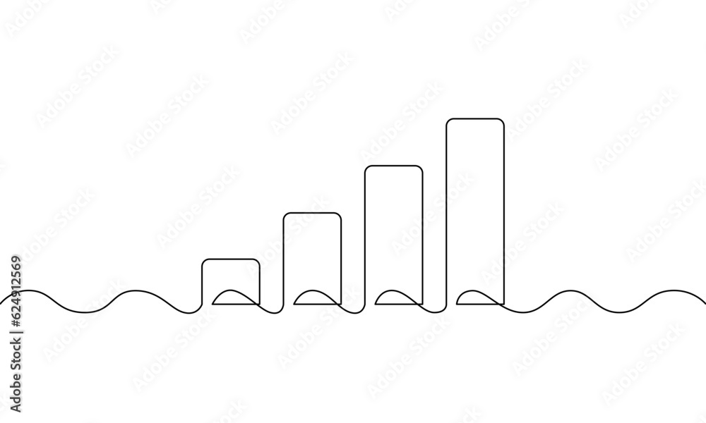 Continuous line drawing of graph. Illustration vector of business ...