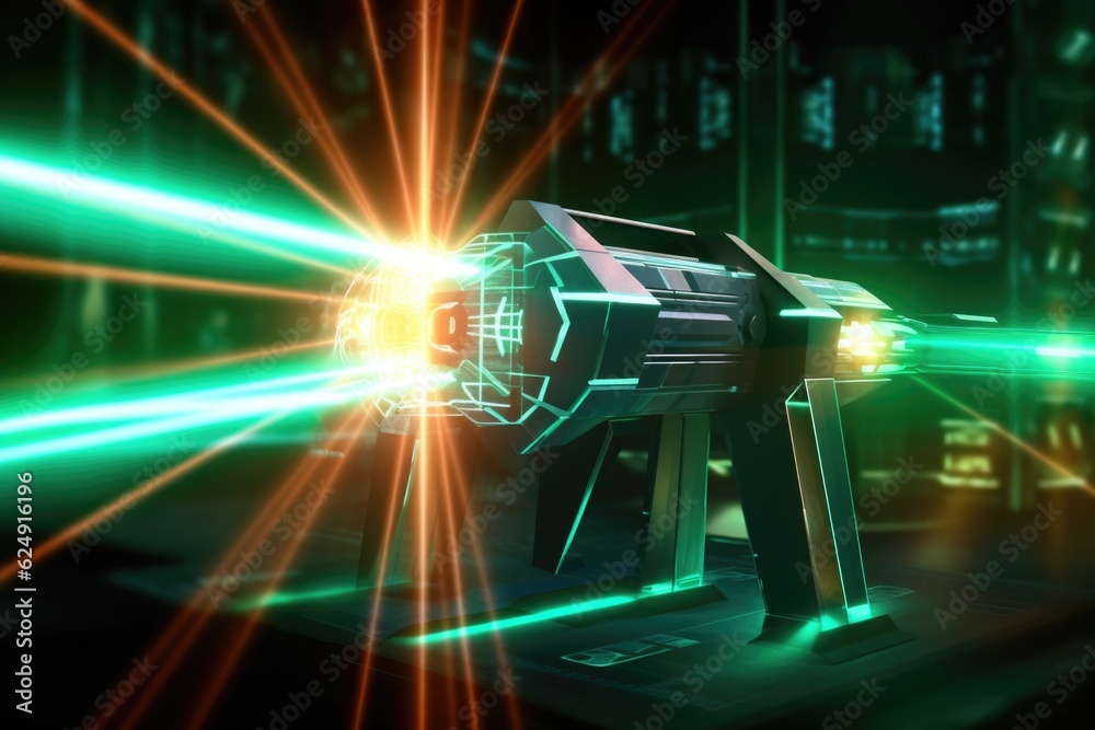 Poster futuristic laser propulsion system in action, created with ...