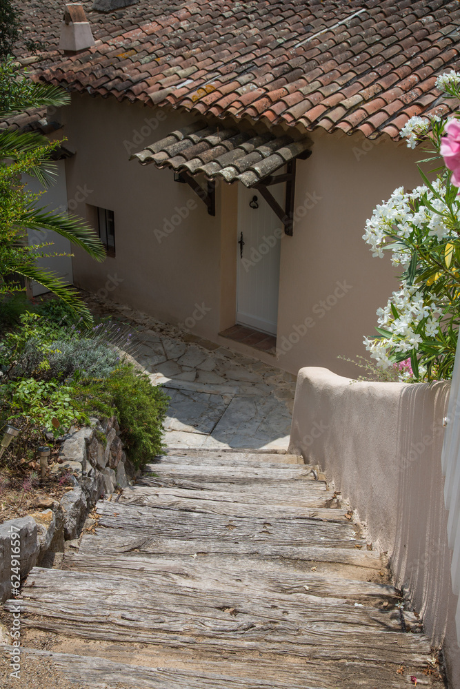 Mediterranean garden design and landscaping, Provence, France: Stairway ...