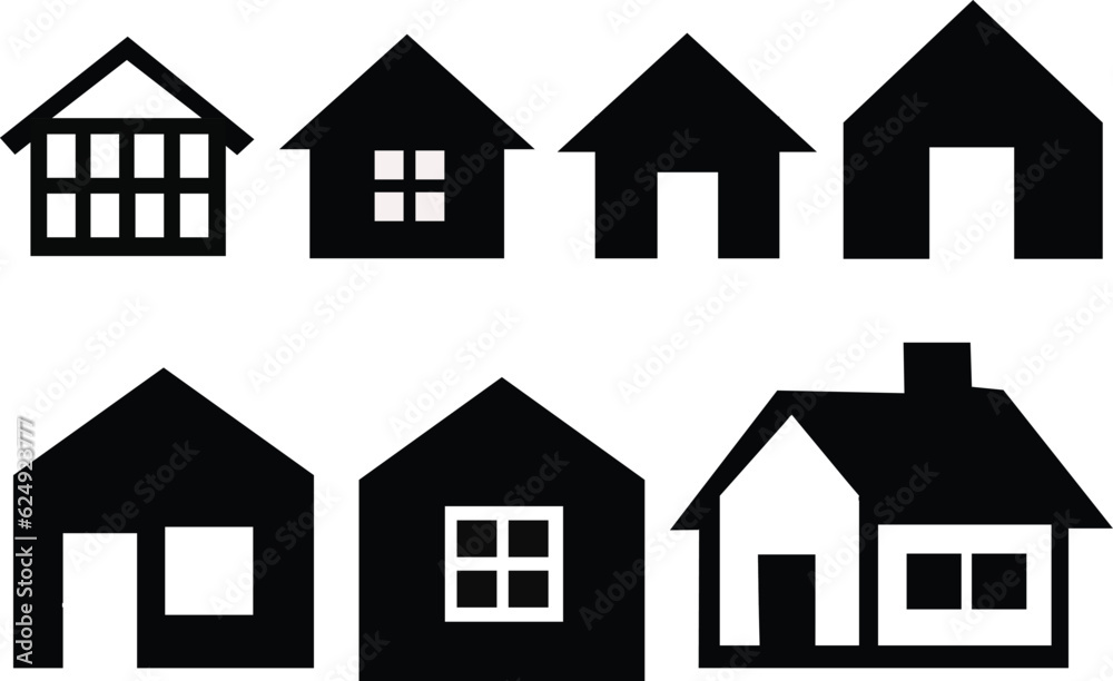 House Icon Set. Home vector symbol icons representing house Vector ...