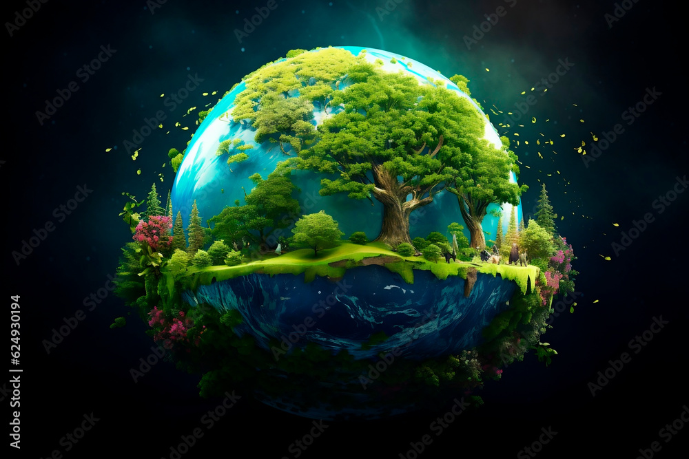 Green world background, Green planet,Earth day, Environment protection ...
