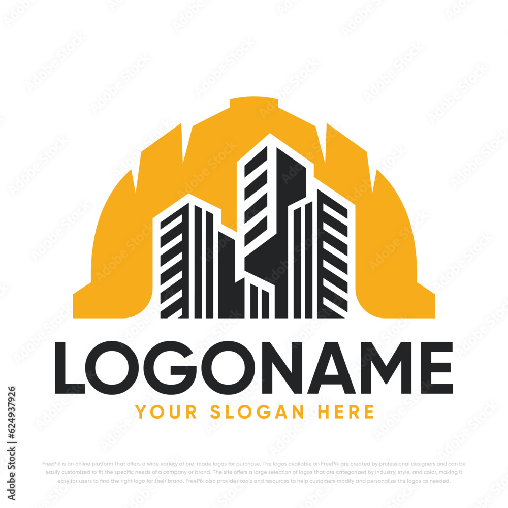 Construction Logo Design Stock Vector | Adobe Stock