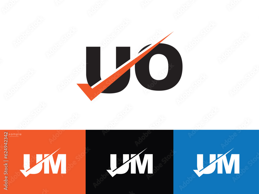 uo ou Logo Icon, Initial uo Checkmark Logo Letter Stock Vector | Adobe ...