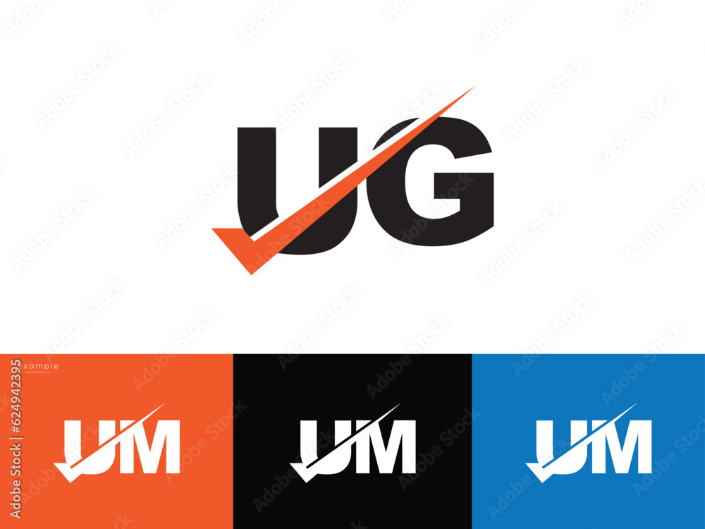 ug gu Logo Icon, Initial ug Checkmark Logo Letter Stock Vector | Adobe ...