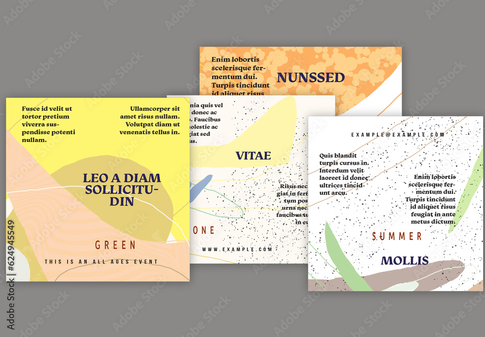 Social Media Square Post Layout Overlapping Blobs Textured With Spots ...