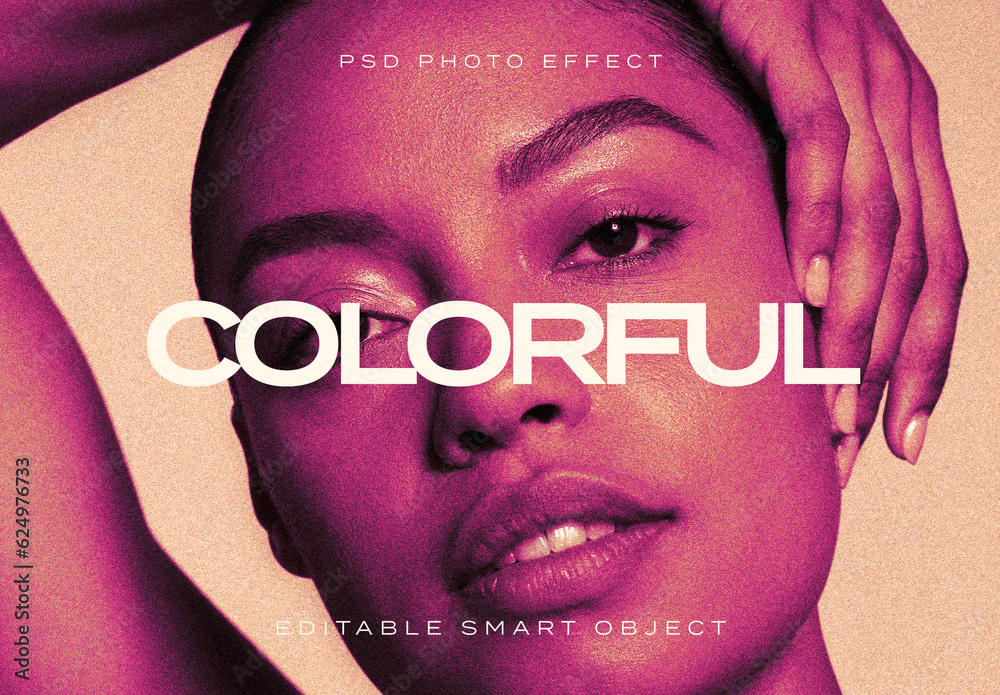Colorful Photo Effect Mockup Stock Template | Adobe Stock