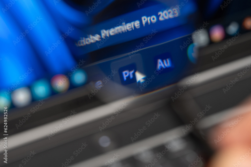 Adobe Premiere Pro app on windows 11 desktop Stock Photo | Adobe Stock